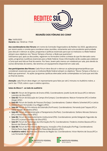 Reditec Sul – 2023 - Instituto Federal Catarinense